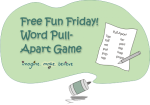 Free Fun Friday - Word Pull-Apart Game - Imagine. Make. Believe